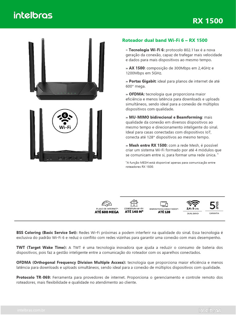 Datasheet RX 1500 - 23.06.2023 - 0 | PDF | Wi-Fi | Rede de computadores