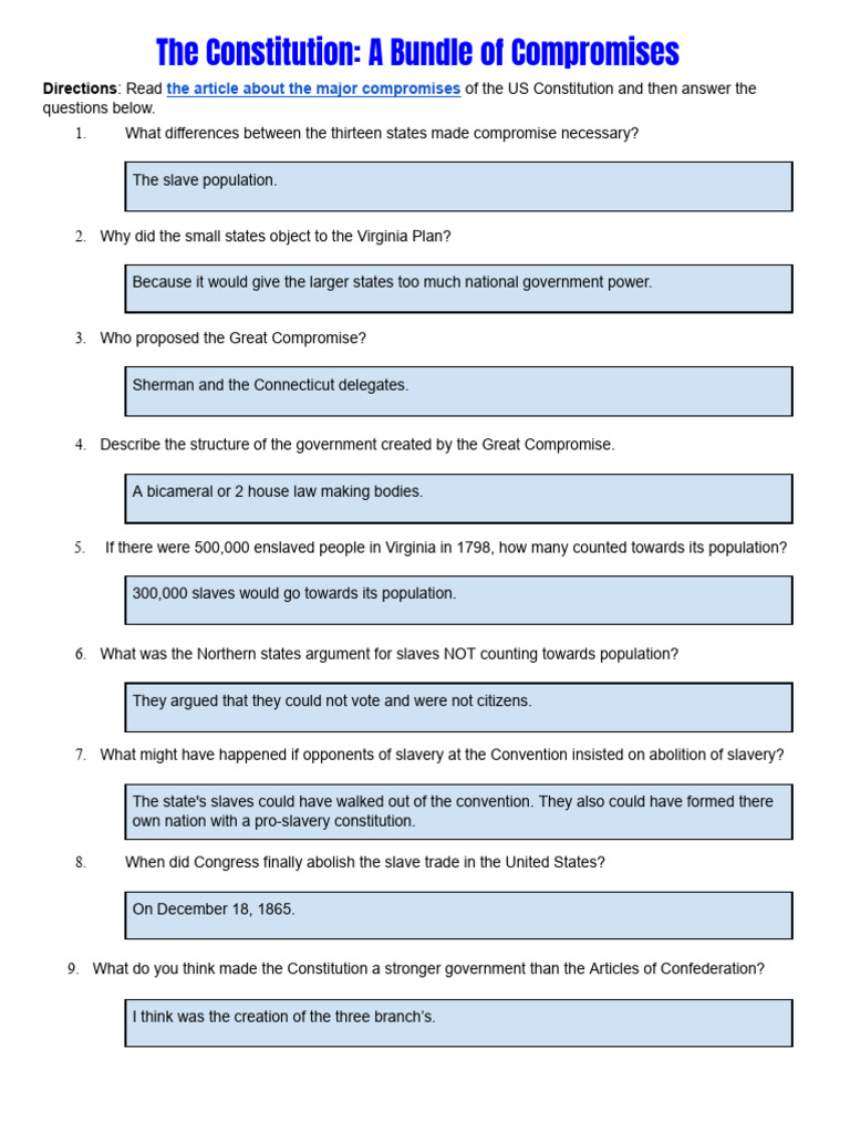 Compromises of The Constitutional Convention - 18421106 | PDF ...