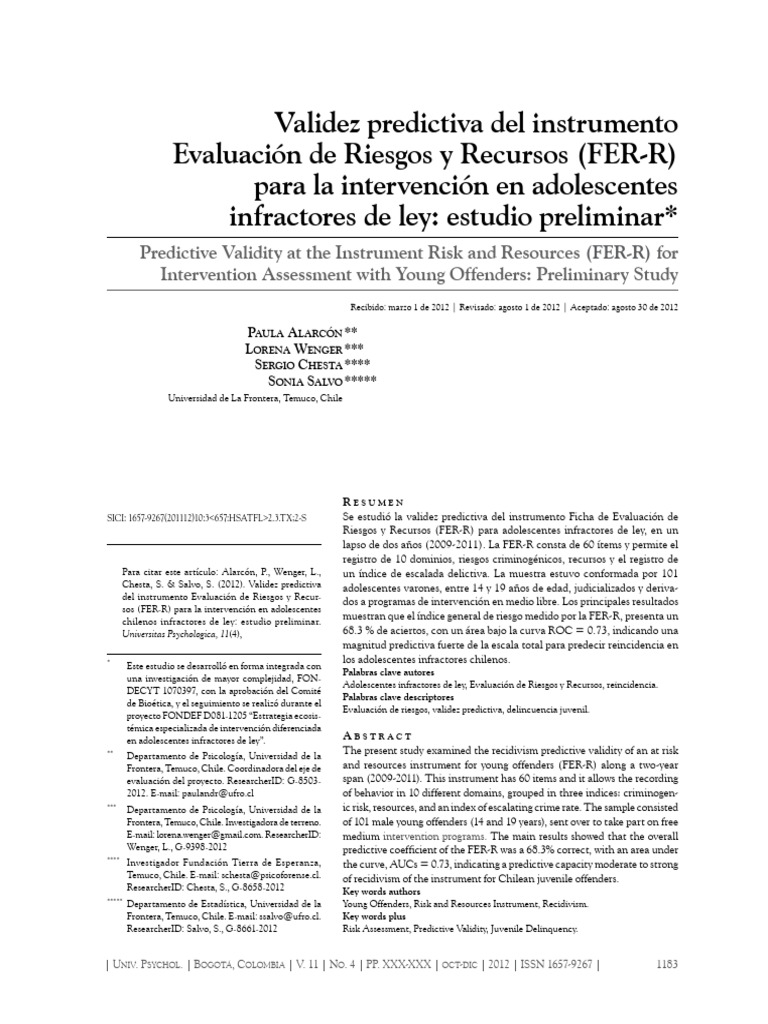 Validez Predictiva Del Instrumento Evalu | PDF | Validez (Estadísticas ... Validez Predictiva Del Instrumento Evalu | PDF | Validez (Estadísticas ...