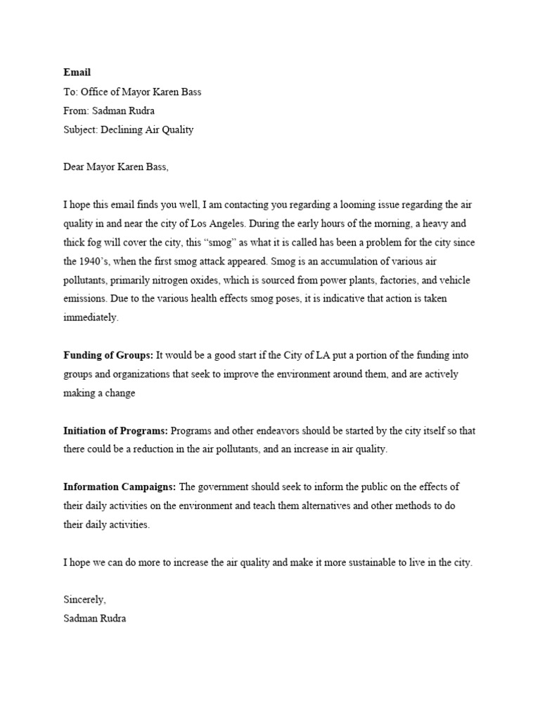 La Smog and Air Pollution Email and Memo 4 | PDF | Smog | Air Pollution