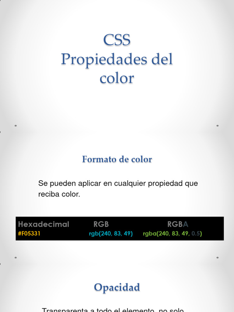Propiedades de Color y Fondo en CSS | PDF