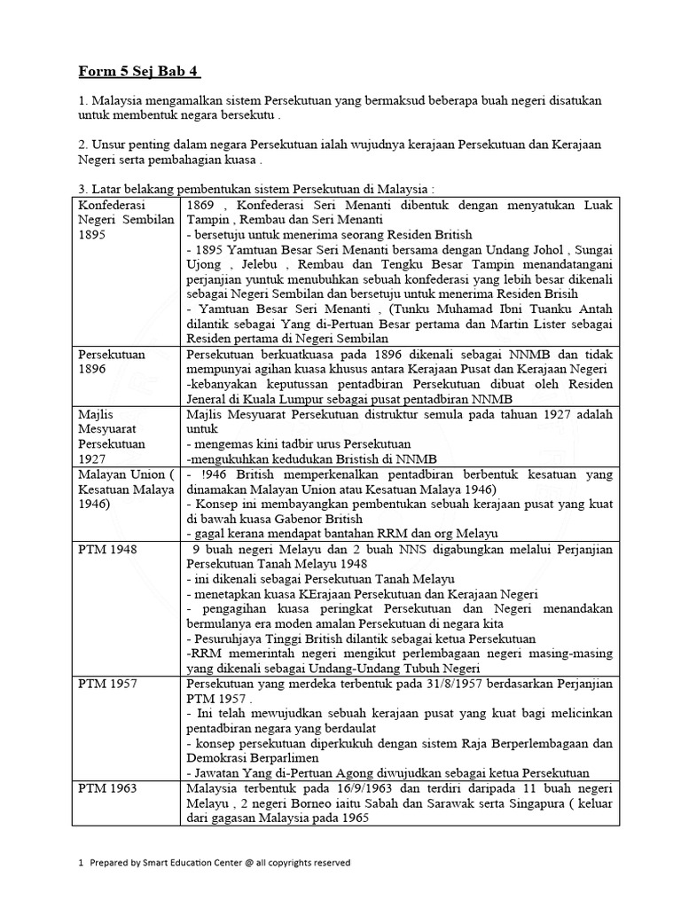 Form 5 Sej Bab 4 | PDF