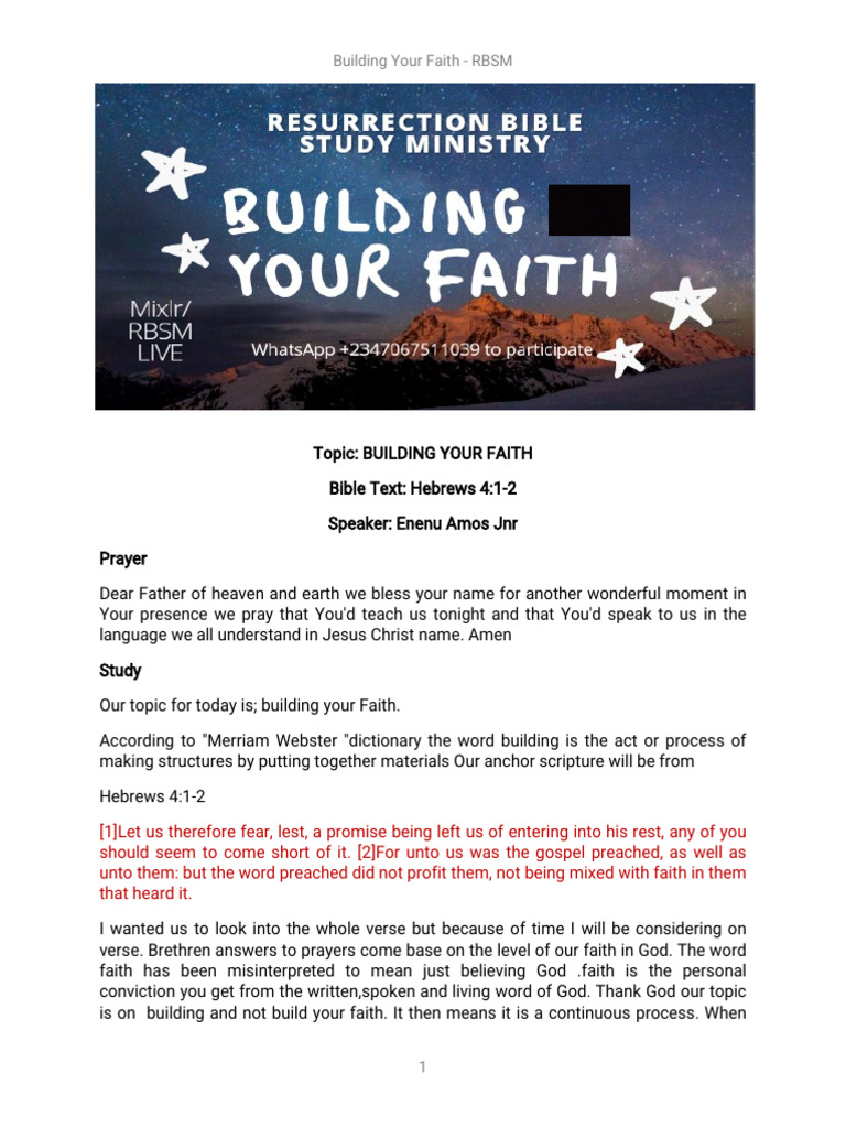 Building Your Faith | PDF