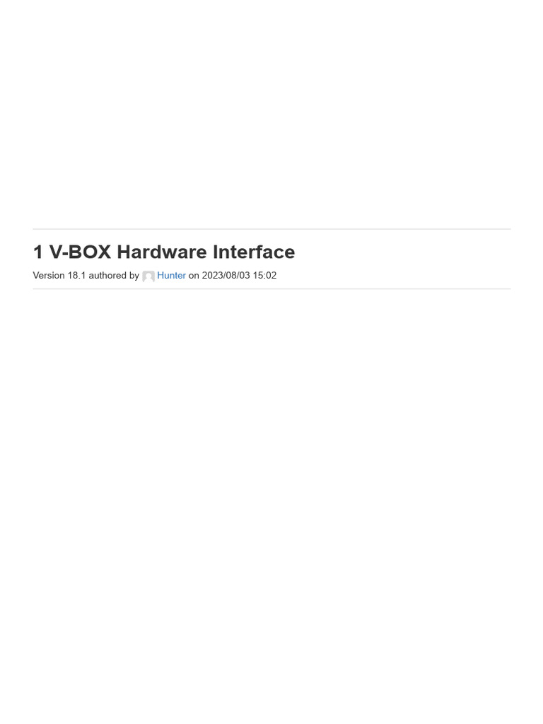 V-BOX Hardware Interface Overview | PDF | Programmable Logic Controller ...