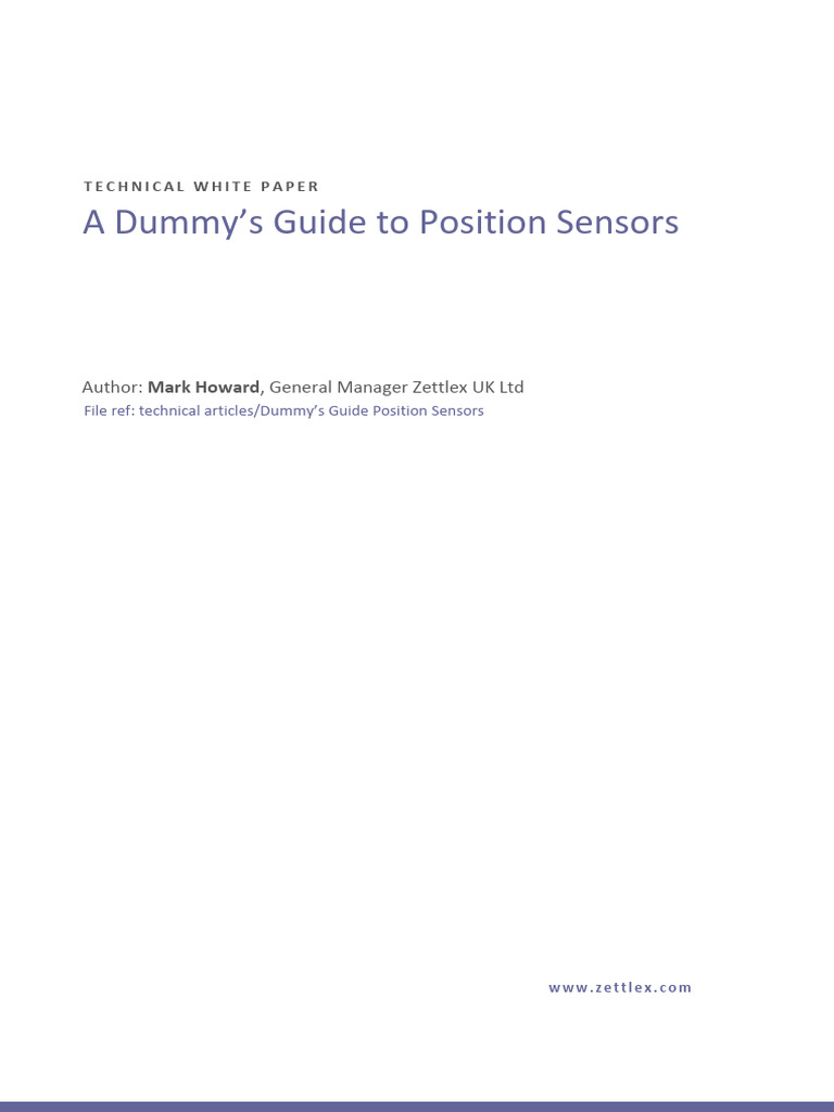 Dummys Guide To Position Sensors - REV - 1.0 | PDF | Sensor | Accuracy And Precision