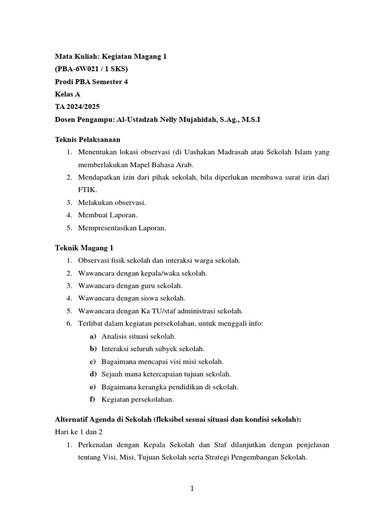 4A PBA - Format Laporan Dan Teknis Pelaksanaan Magang | PDF