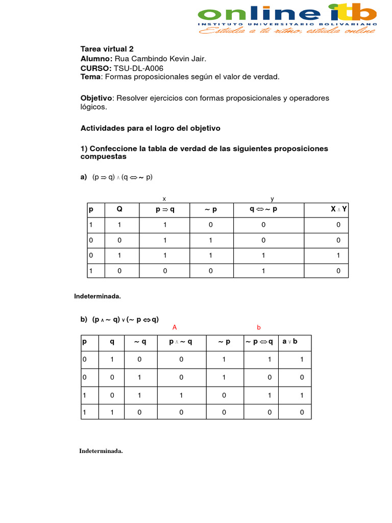 Formas Proporcionales Segun El Valor | PDF | Proposición | Verdad