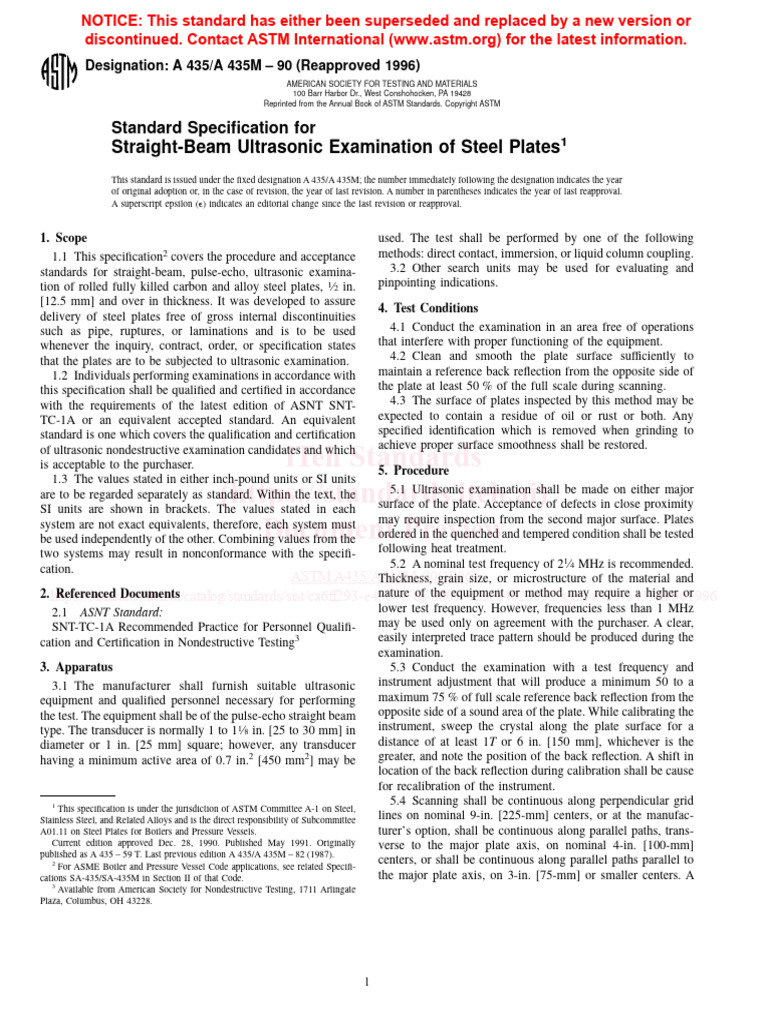 Astm A435 A435m 90 1996 | Download Free PDF | Materials | Building Engineering