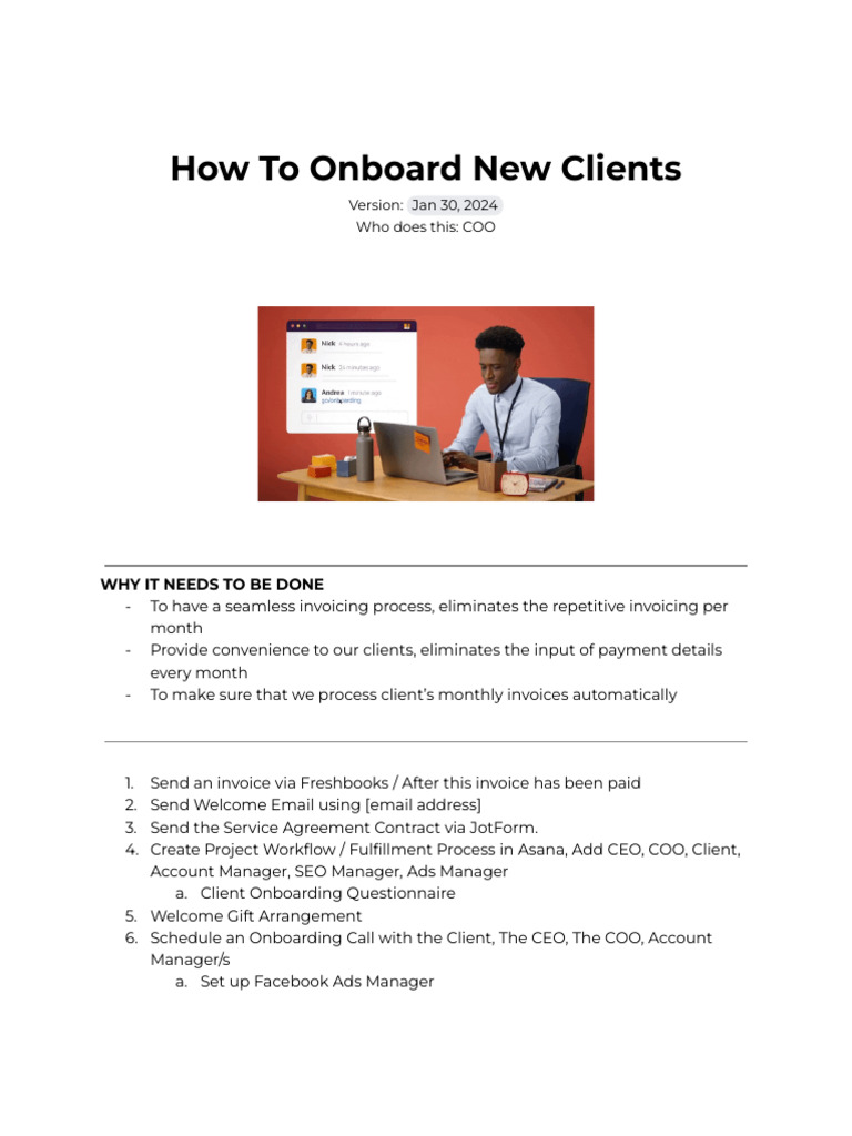 SOP +How+To+Onboard+New+Clients | PDF | Internet | Computer Mediated ...