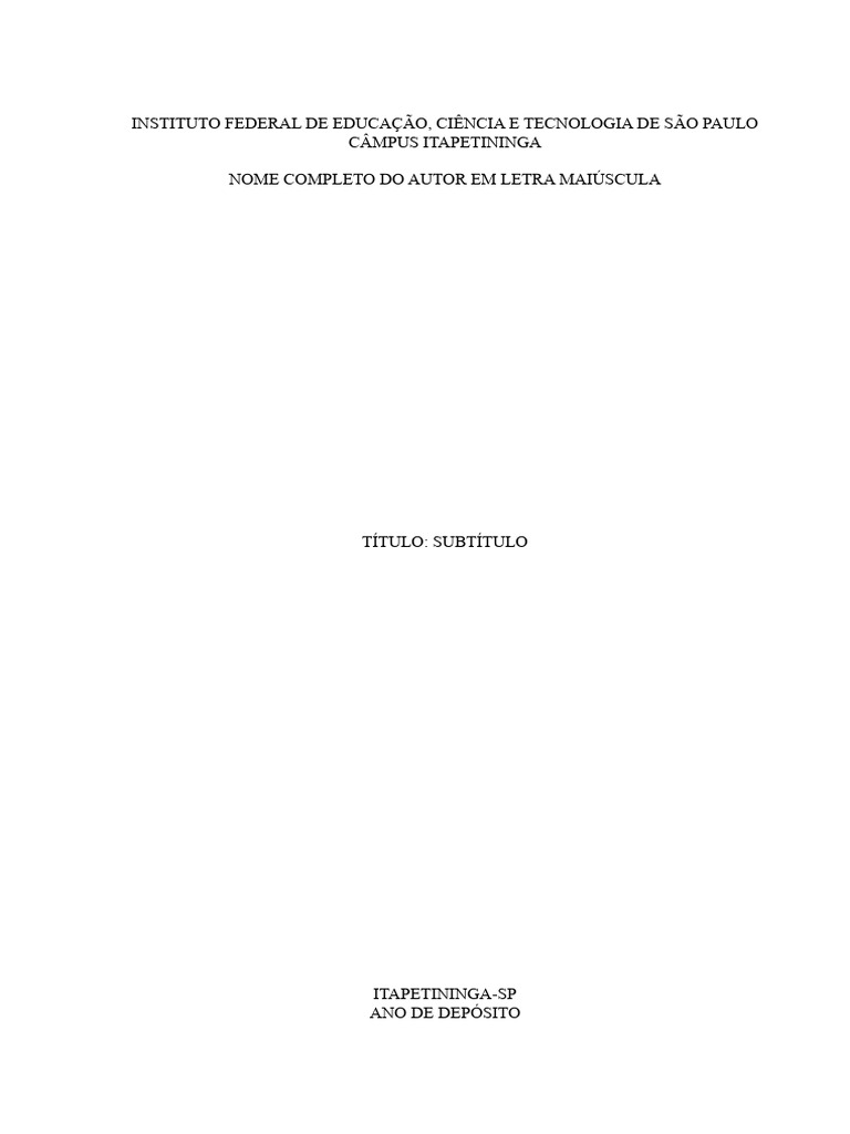 Template TCC Final | PDF | Abstract (resumo) | Citação