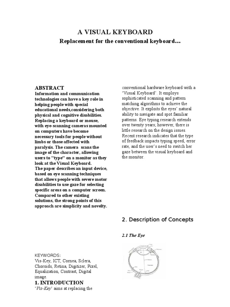 A Visual Keyboard | PDF | Image Segmentation | Human Eye