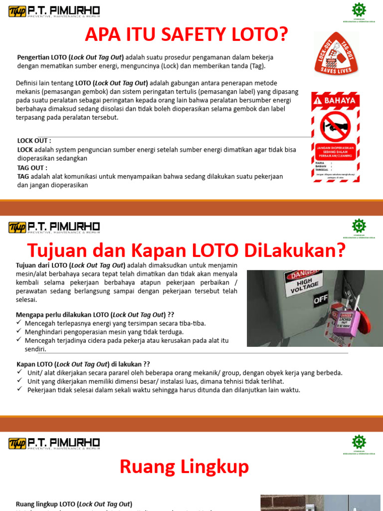Pengertian dan Prosedur LOTO K3 | PDF | Sains & Matematika