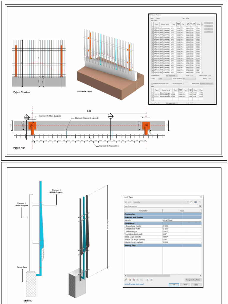 Parametric Wave Railing Revit Family | PDF