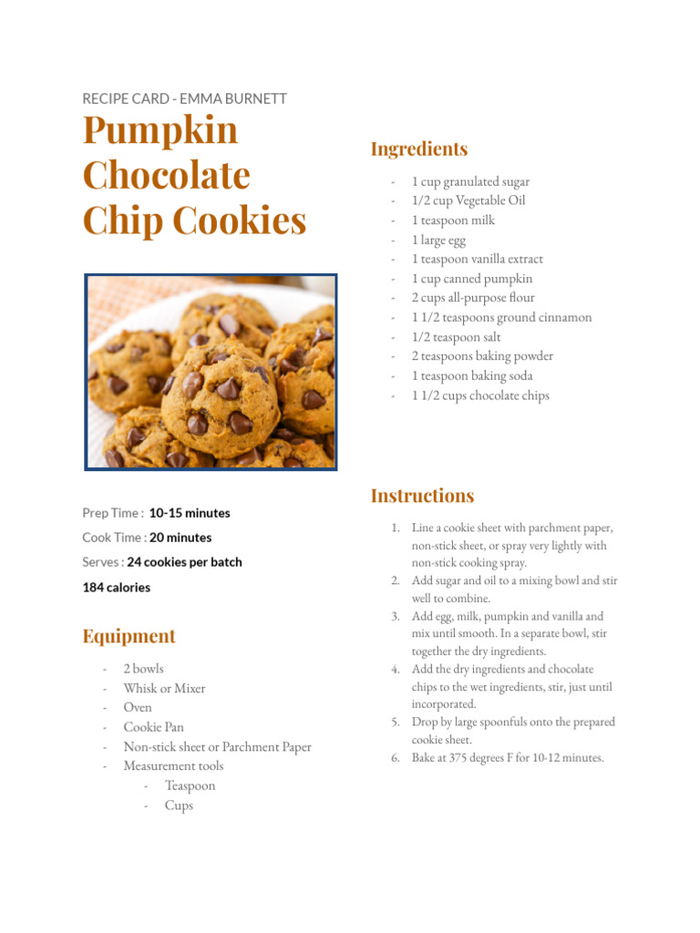 Final Recipe Card | PDF | Teaspoon | Taste