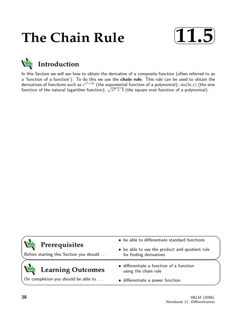 Chain Rule | Download Free PDF | Function (Mathematics) | Derivative