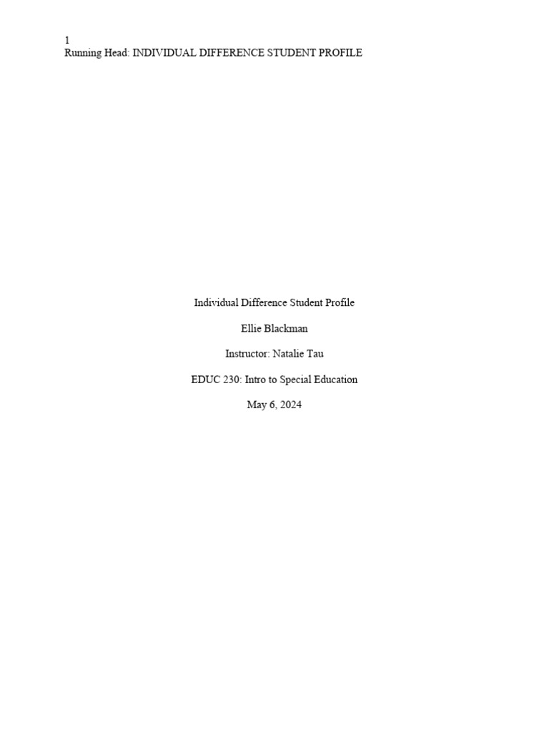 Educ230 Idsp Portfolio Outline Draft | PDF | Self Esteem | Cognitive Science