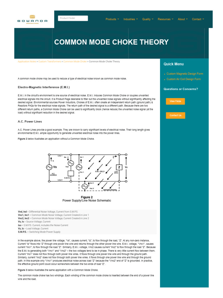 Common Mode Choke Theory | PDF | Inductor | Electromagnetic Interference