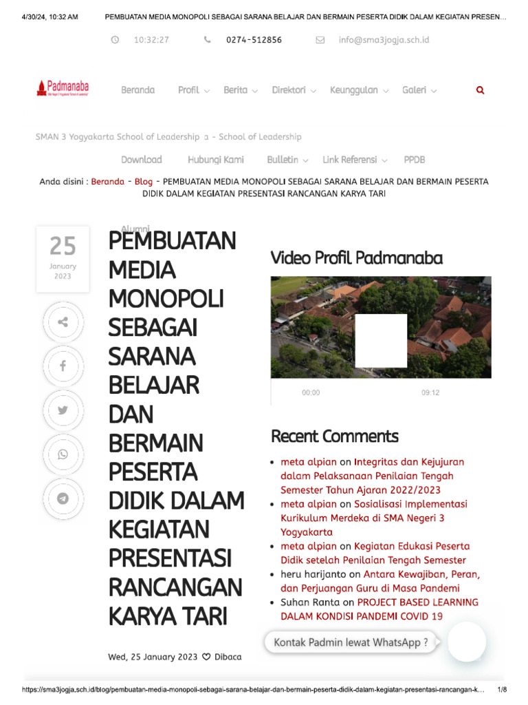 Monopoli Sebagai Media Pembelajaran | PDF