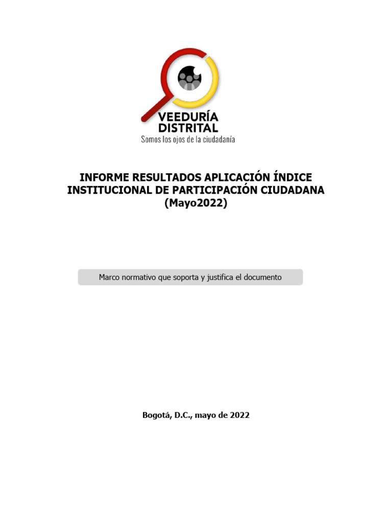 Indice De Participacion Institucional 5622 19 Informe 19 Pdf