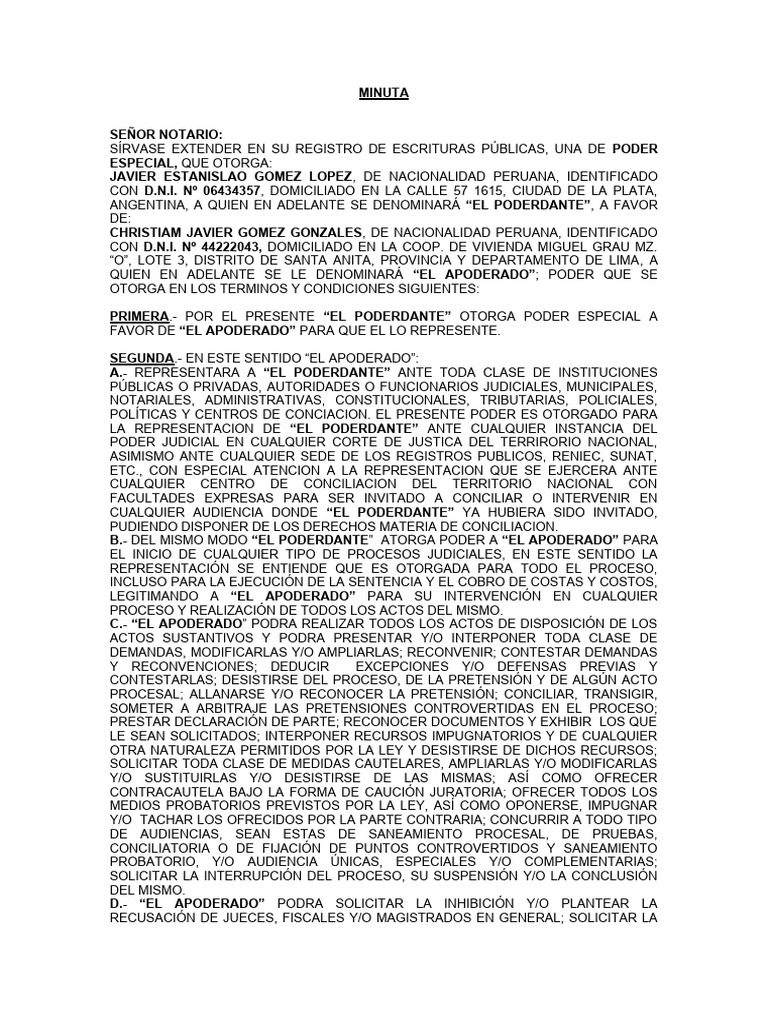 Poder Especial | PDF | Ley procesal | Judicaturas