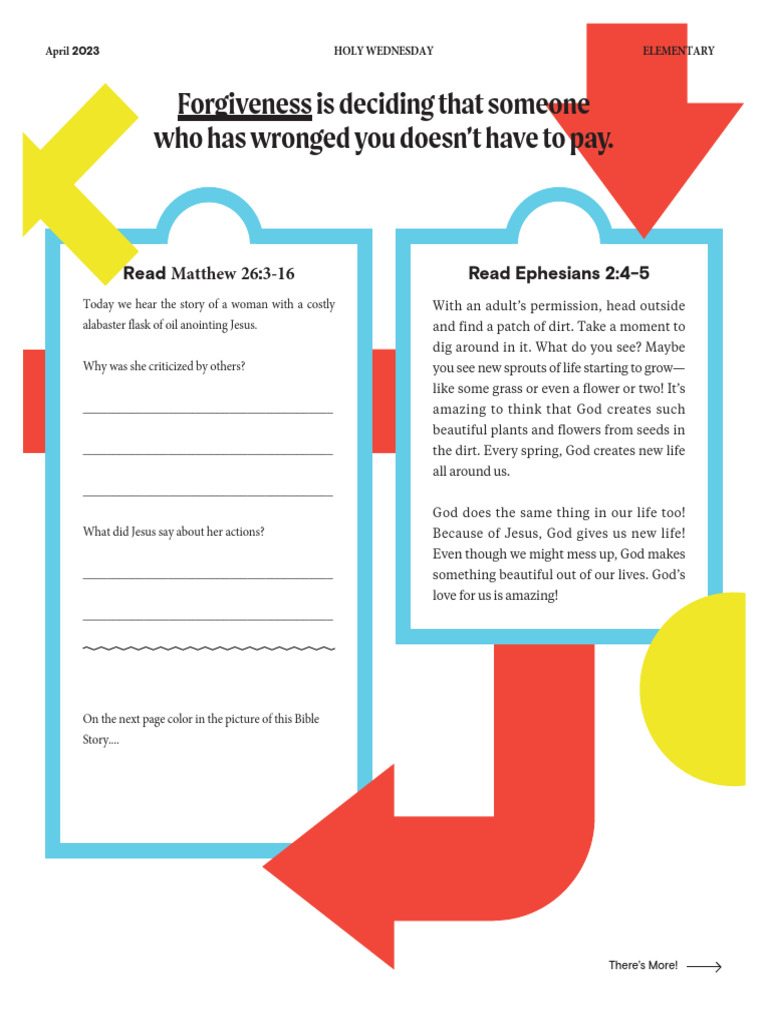 Holy Wednesday Handout K-5 | PDF