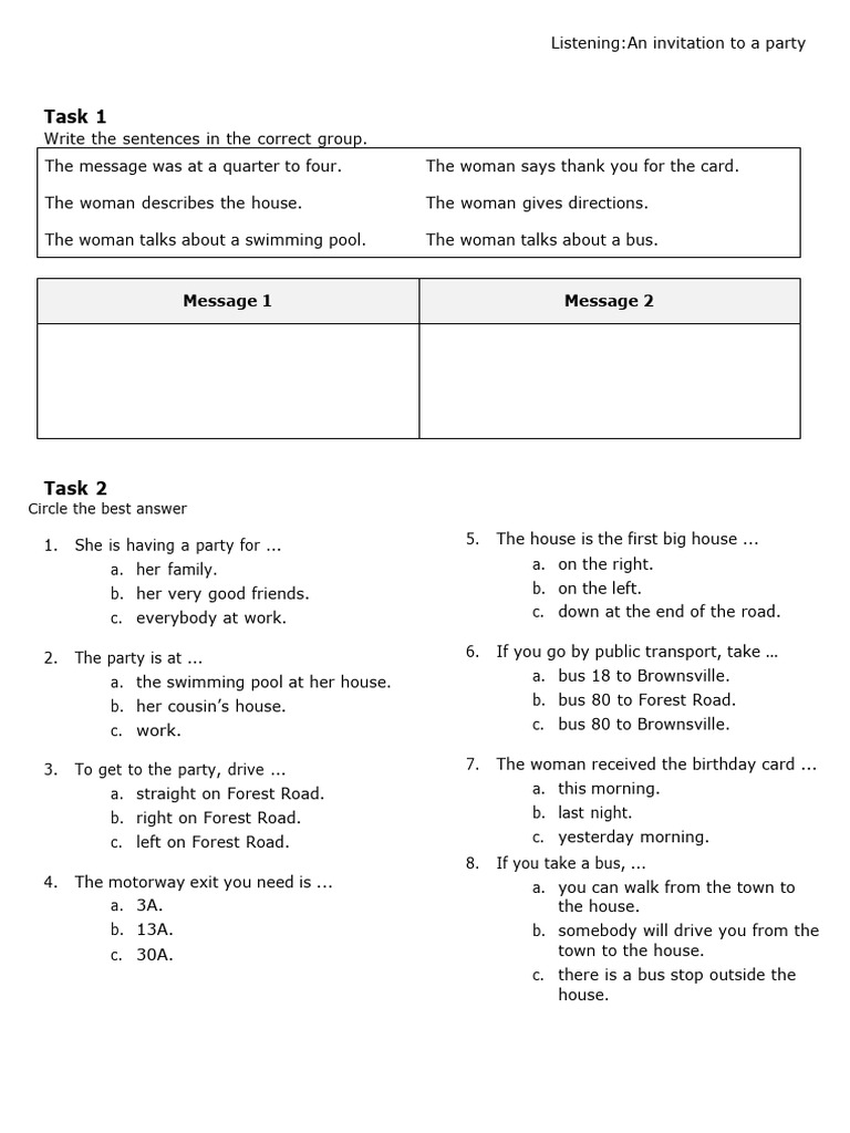 Listening 4TO AÑO 7-11-23 | PDF