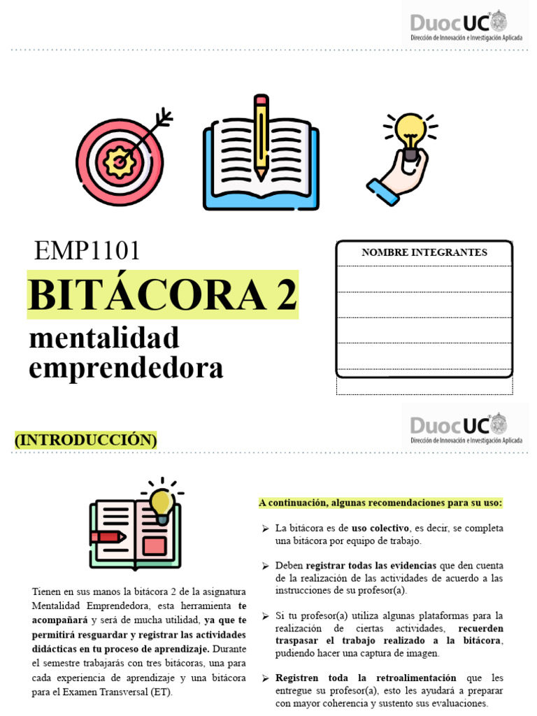 Bitácora de Mentalidad Emprendedora | PDF | Aprendizaje | Blog