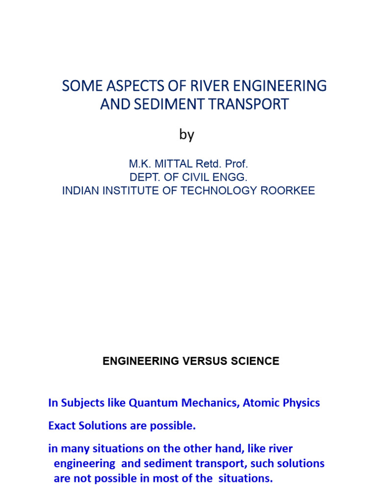 Some Aspects of River Engineering and Sediment Trans | PDF | River | Erosion