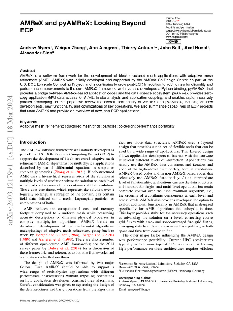 AMReX and pyAMReX - Looking Beyond | PDF | Graphics Processing Unit ...
