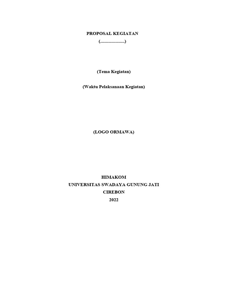 Format Proposal Pengajuan Dana & Sponsorship | PDF