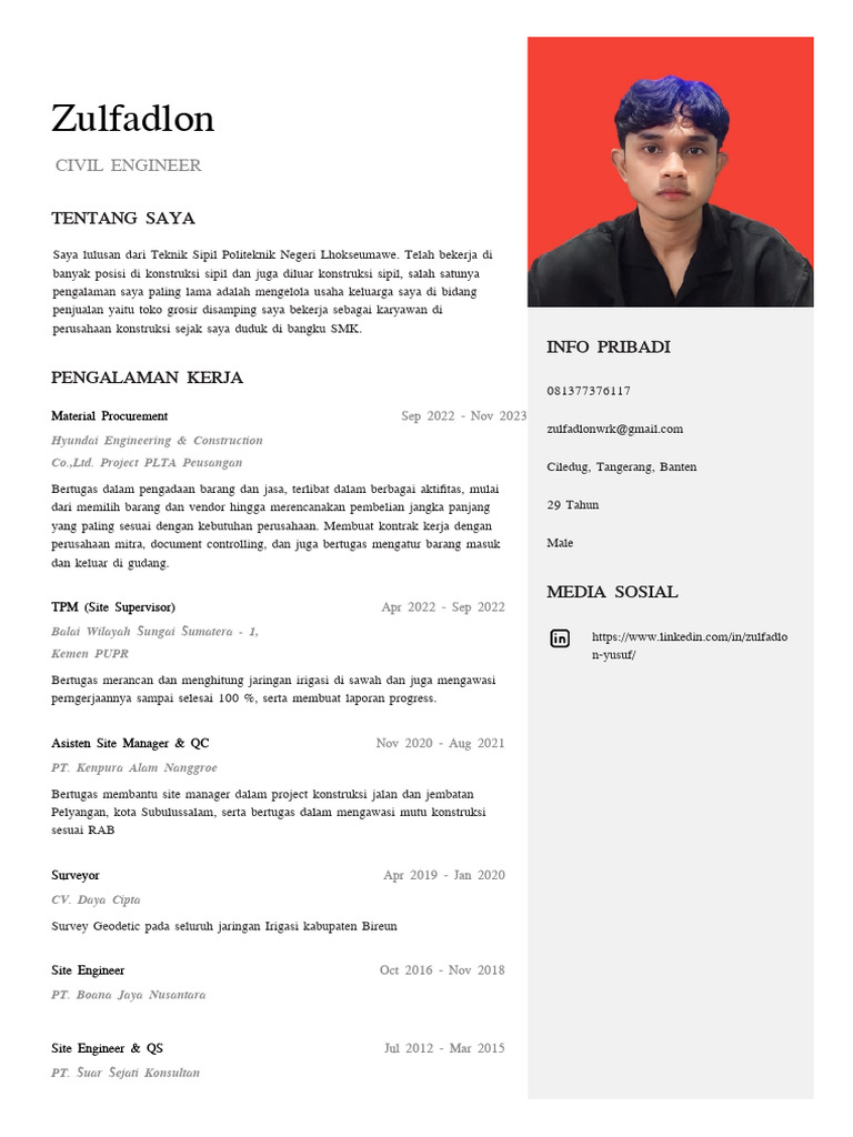 CV Ready To Print Bahasa Indonesia | PDF