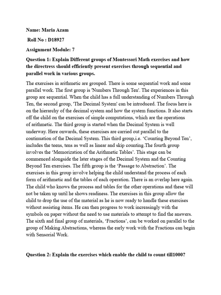 Assignment Module 7 | Download Free PDF | Multiplication | Mathematics