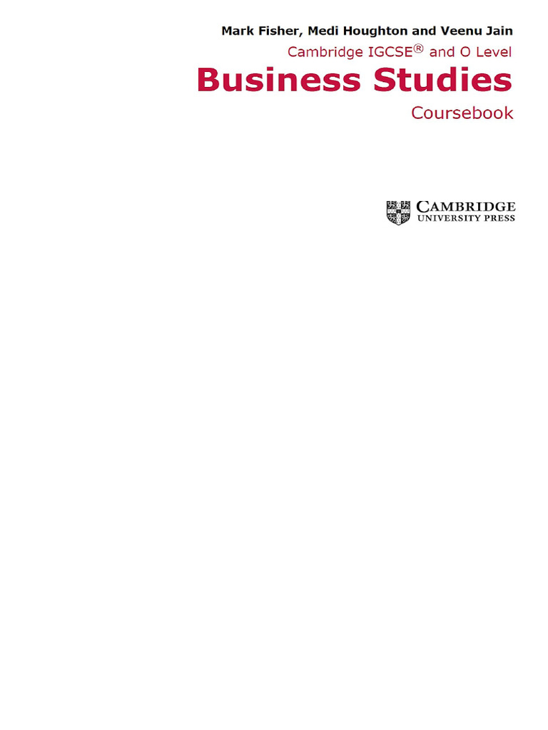 Cambridge IGCSE® and O Level Business Studies Revised - Fisher, Mark ...