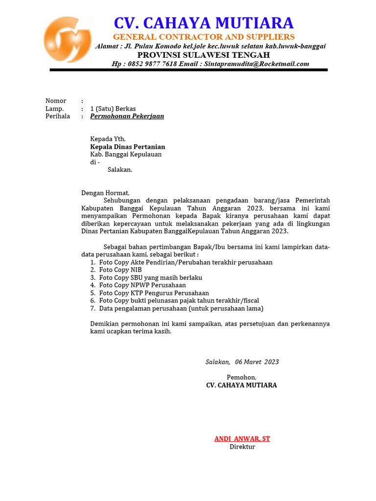 Kop surAT CV - CM | PDF