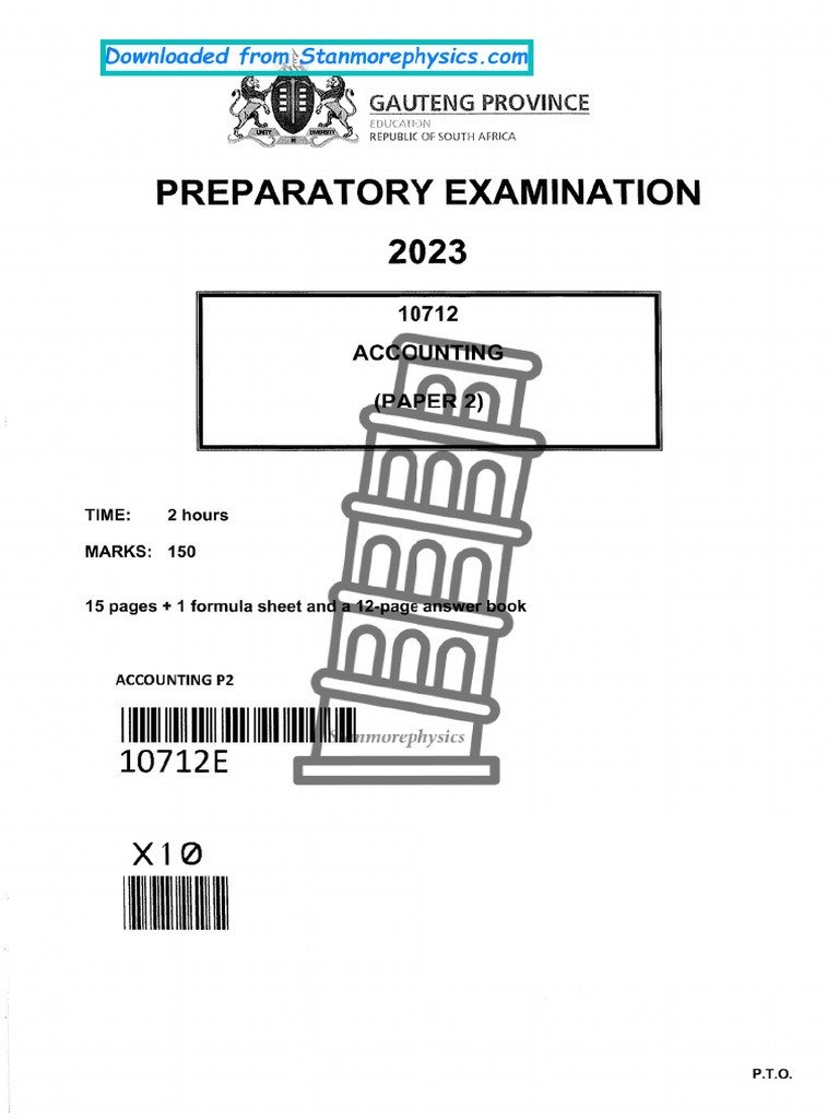 Gauteng Accounting Grade 12 Trial Exam 2023 P2 and Memo | PDF