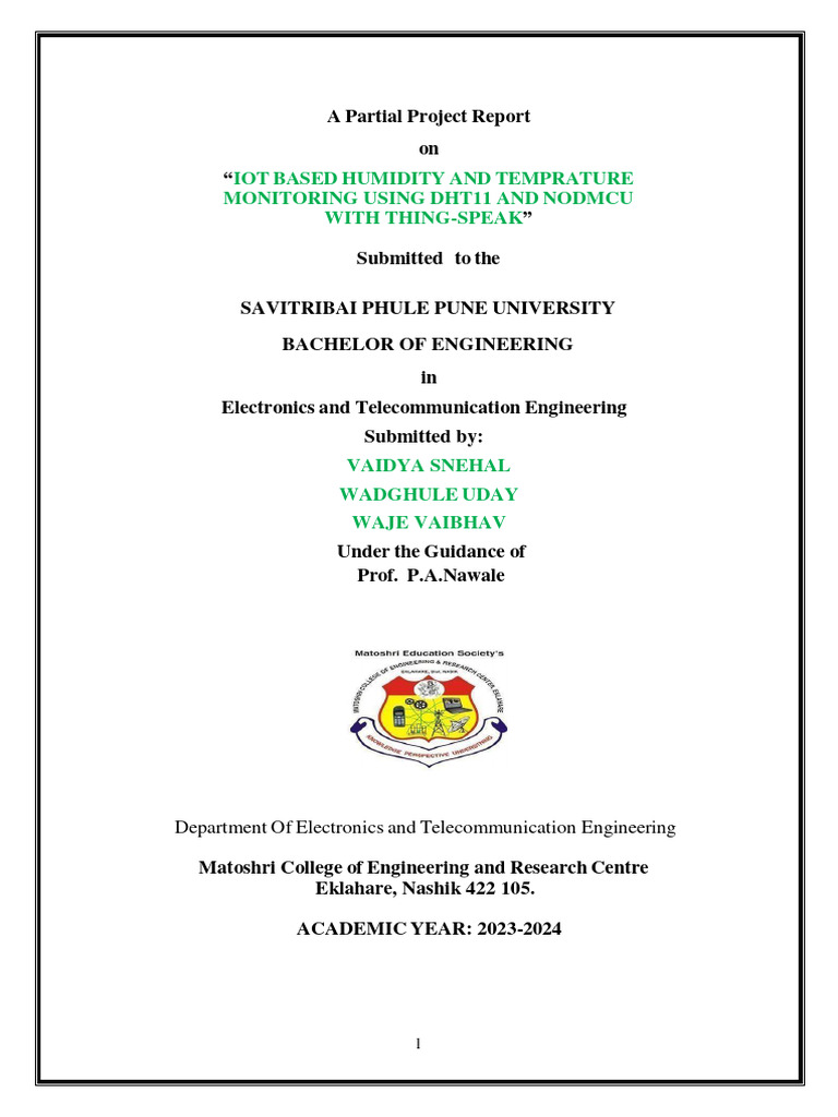 Microproject Report 2024 (1) FINAL | PDF | Internet Of Things | Wi Fi