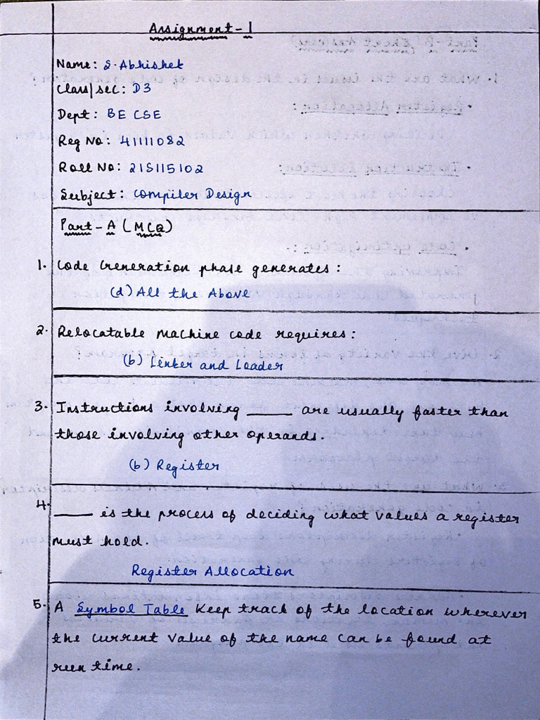 S.abhishek-41111082 Compiler Design Assignment | PDF