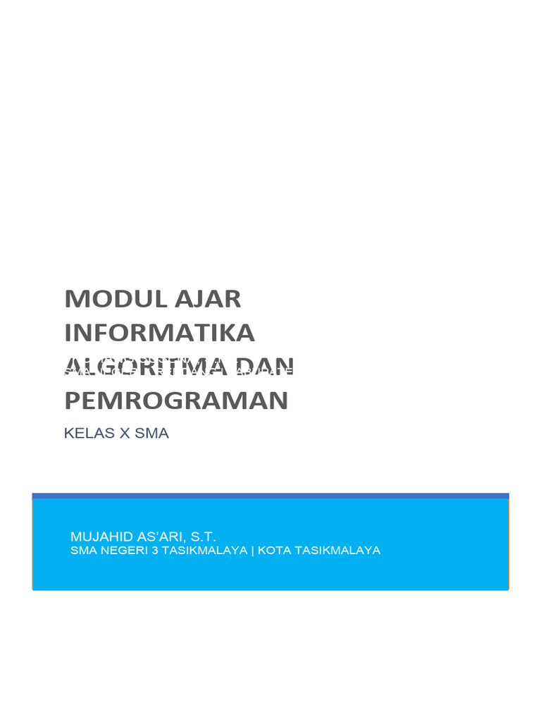 Modul Ajar Informatika 6 - Algoritma Dan Pemrograman | PDF