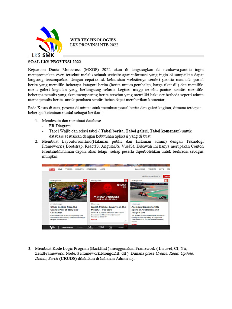 Soal Lks Web Technologies 2022 Pdf