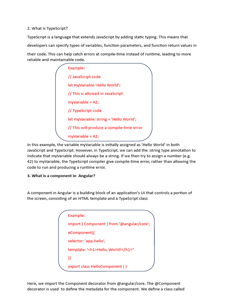 Understanding TypeScript and Angular Components | PDF