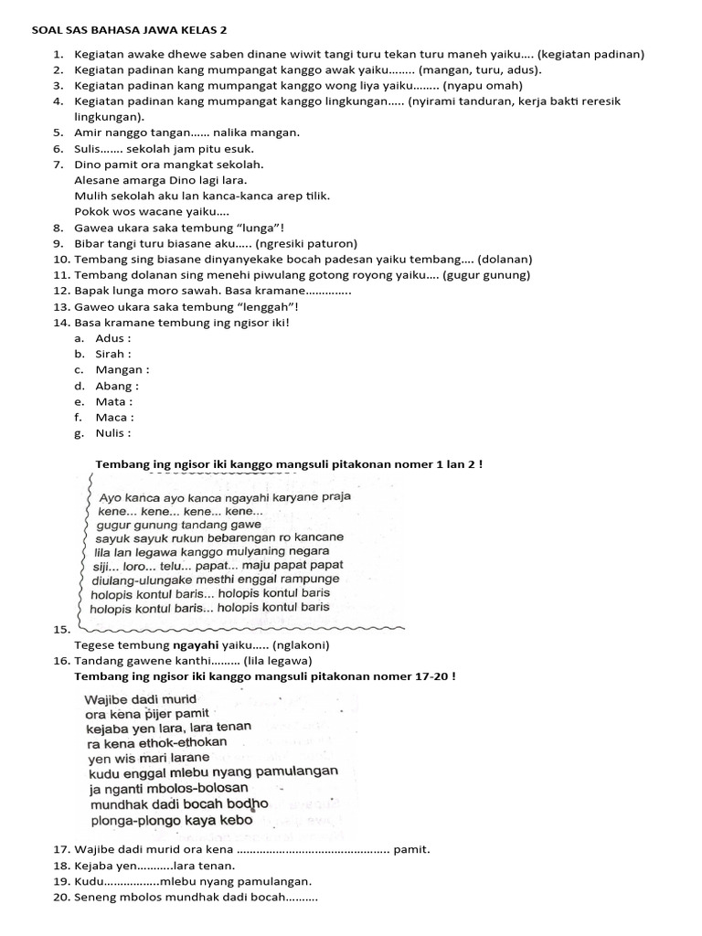 Kegiatan Padinan Siswa Kelas 2 | PDF