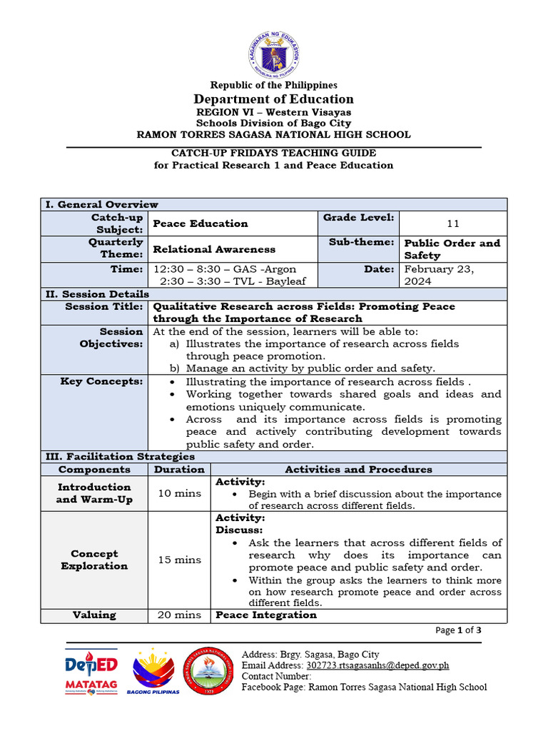 TG - Catch - Up Friday | PDF | Behavior Modification | Learning