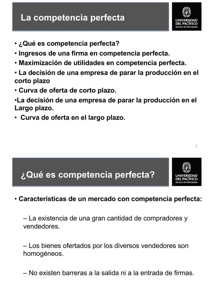 Competencia Perfecta | PDF | Competencia perfecta | Mercado (economía)