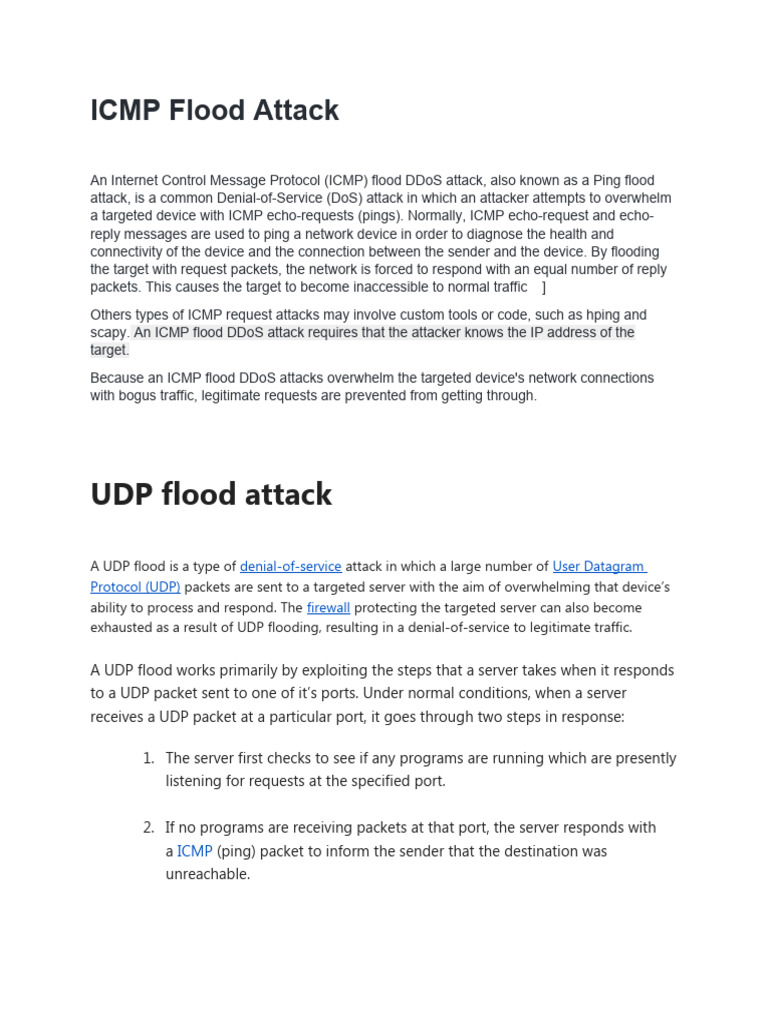 ICMP Flood Attack New | PDF