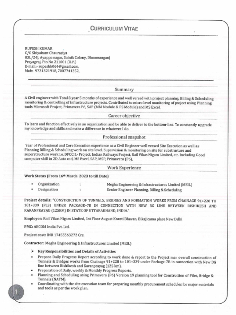 Rupesh Kumar Planning & Billing | PDF