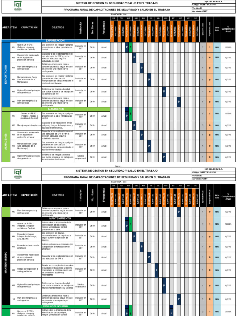 Programa Anual de Capacitaciones 2024 | PDF