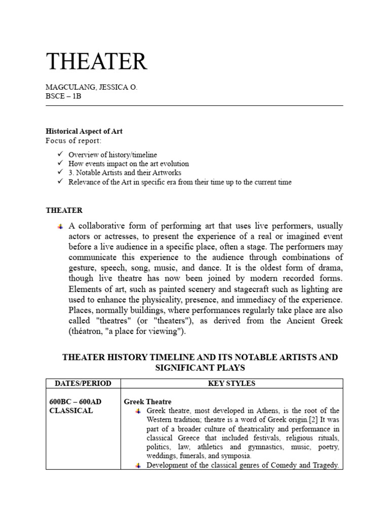 History and Evolution of Theater | PDF | Theatre | Tragedy