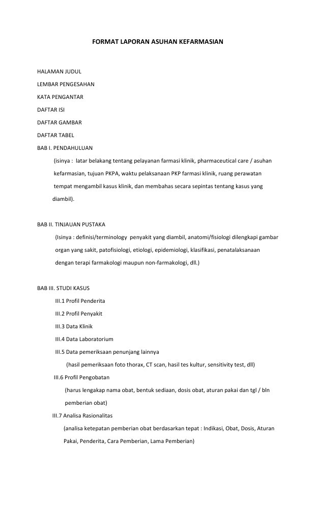 Format Laporan Asuhan Kefarmasian Baru | PDF