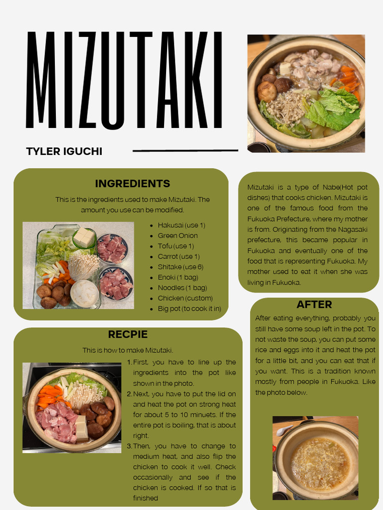 Mizutaki Recipe from Fukuoka | PDF | Soup | Western Cuisine