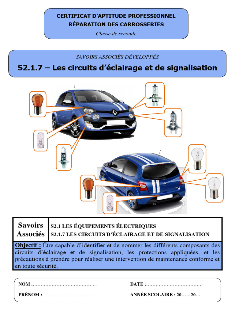 Circuits d'Éclairage Automobile | PDF | Phare (automobile) | Éclairage